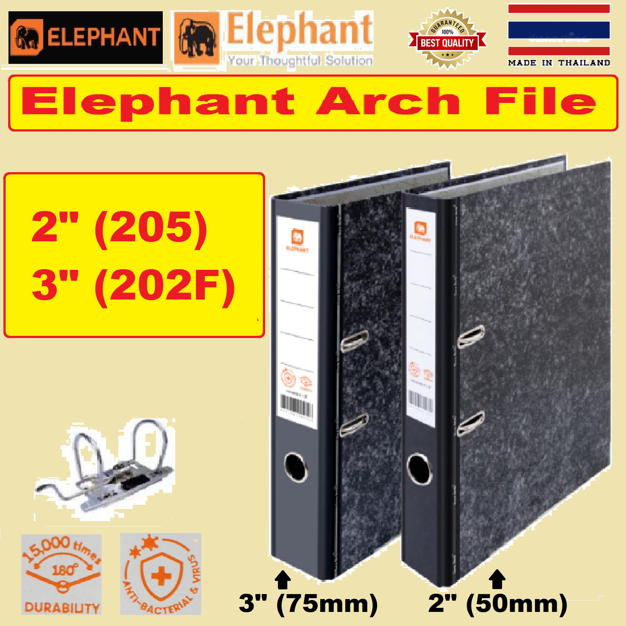 Elephant Elfen 3" Level Arch File 202F / 2" Level Arch File 205 Made in ...