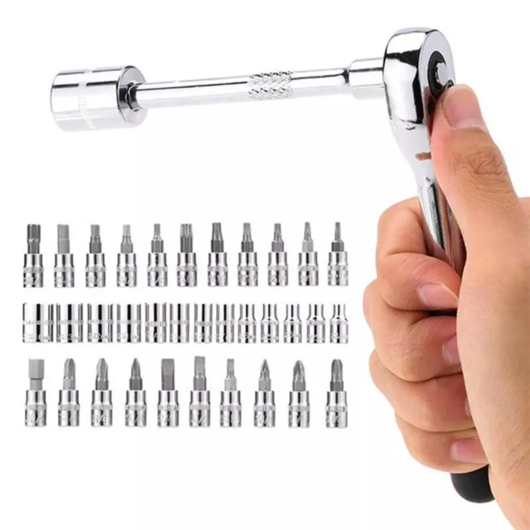 【Pro 46/53PCS Tool Kit 工具箱 Set Peralatan Repair】Ratchet Spanner Wrench ...