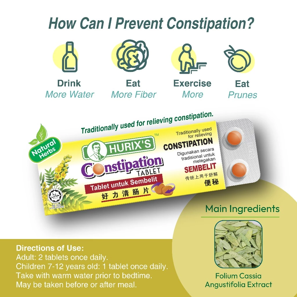 Hurix's Constipation 12's Tablet | Shopee Malaysia