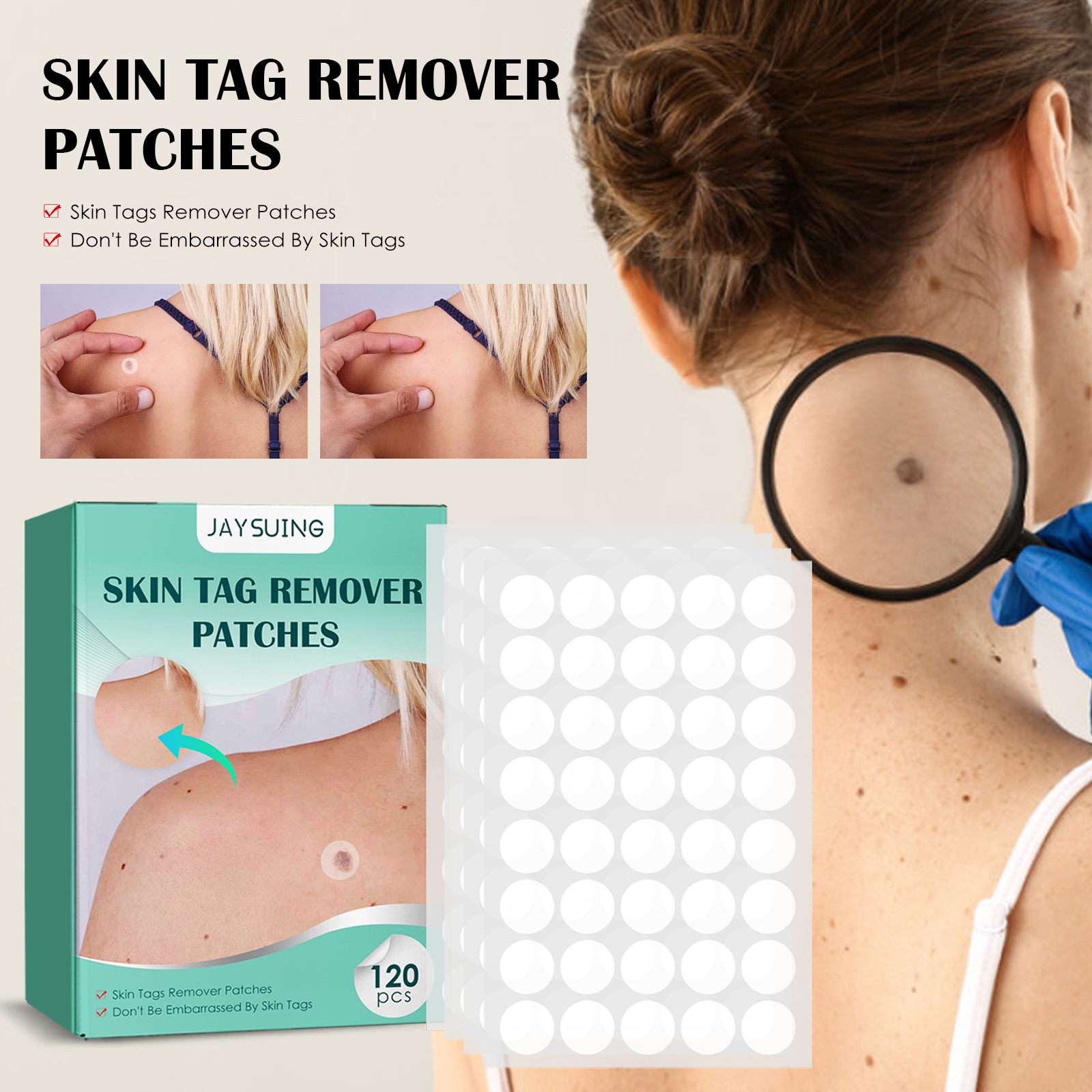 Warts Remover Patch 120pcs Skin Tag Remover Patch Skin Tags Treatment ...