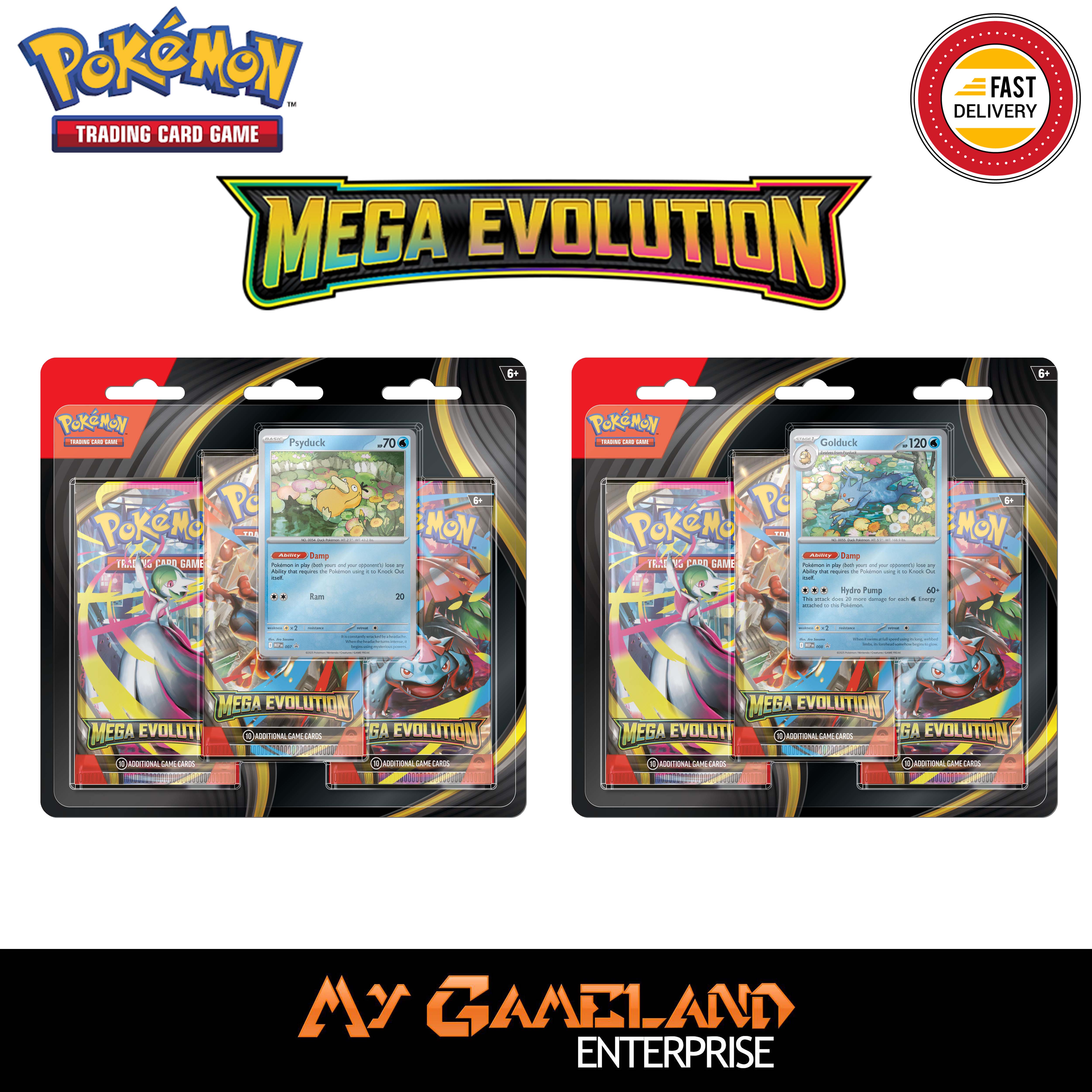 Pokemon TCG Mega Evolution ME01 | ME-01 3 Pack Blister (Random)(BRAND ...