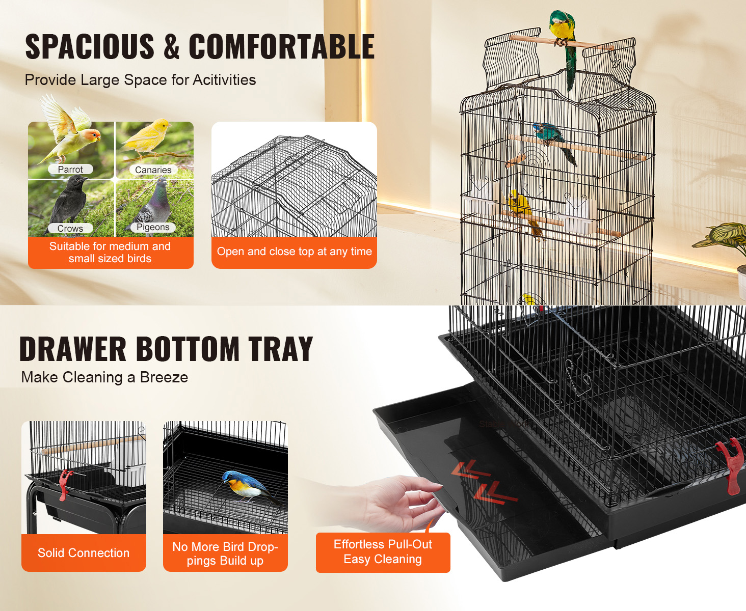 Bird Cage Wire spacing1cm Parrot cage Large Sangkar burung Bird nest ...