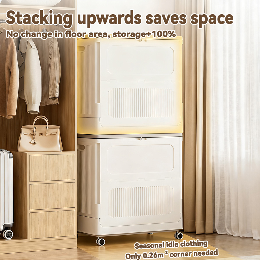 IKEA Large Capacity Multi-FunctionalFoldable Flip Storage Box Movable ...