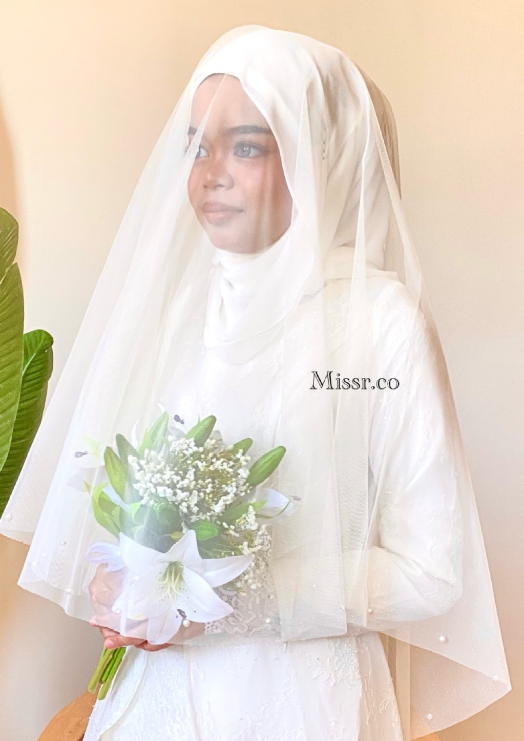 Veil Pengantin Pearl Akad Nikah Veil tunang Pearl Bridal veil Azura ...
