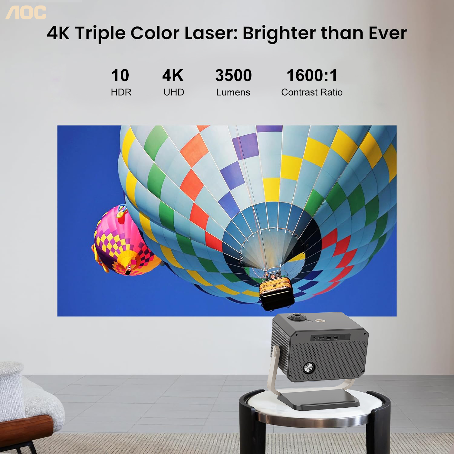 Projector Star 1 AOC Eye Protection Dual-Purpose Android TV 4K/1080P ...