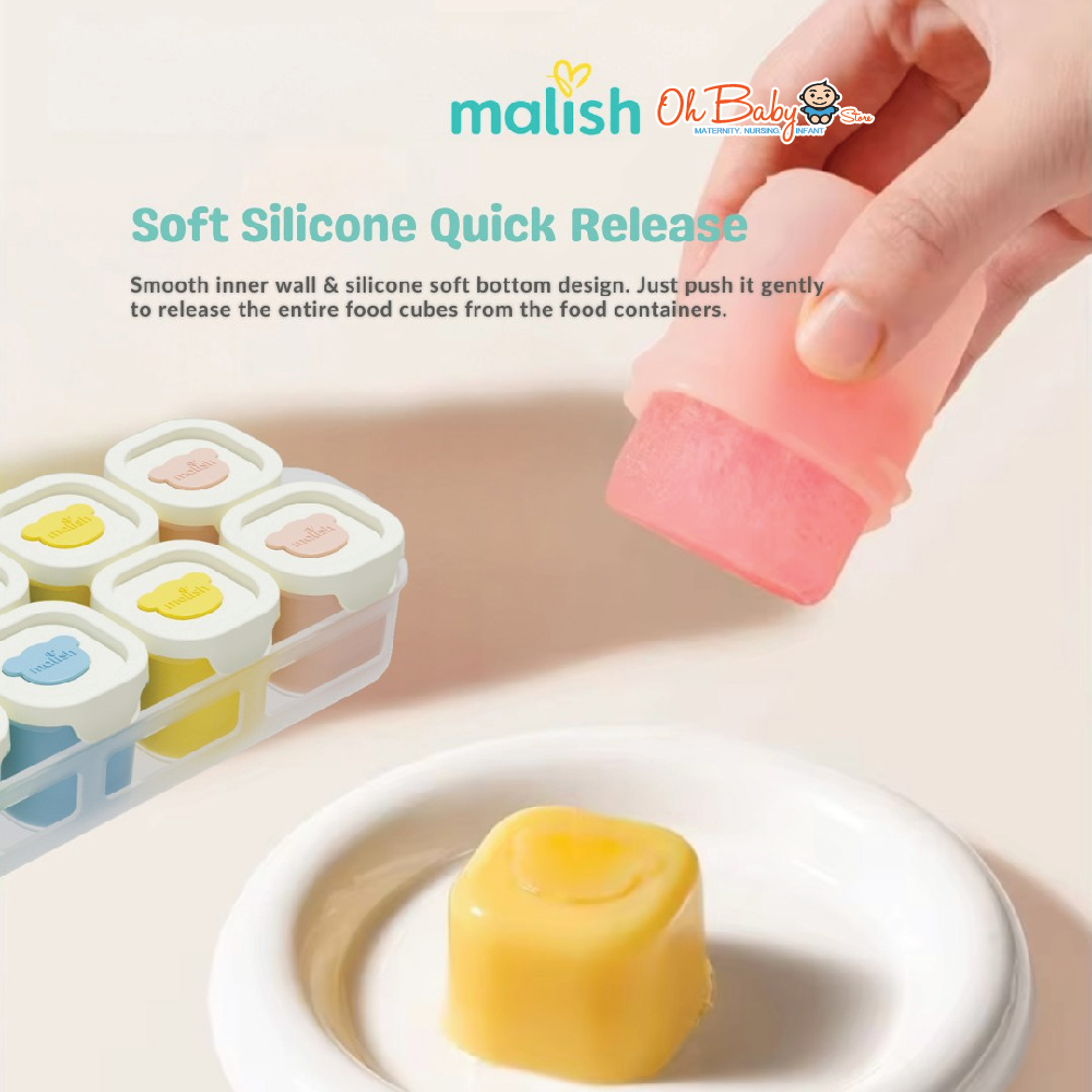 Malish Silicone Baby Food Containers with Stable Tray 50ml | Shopee ...