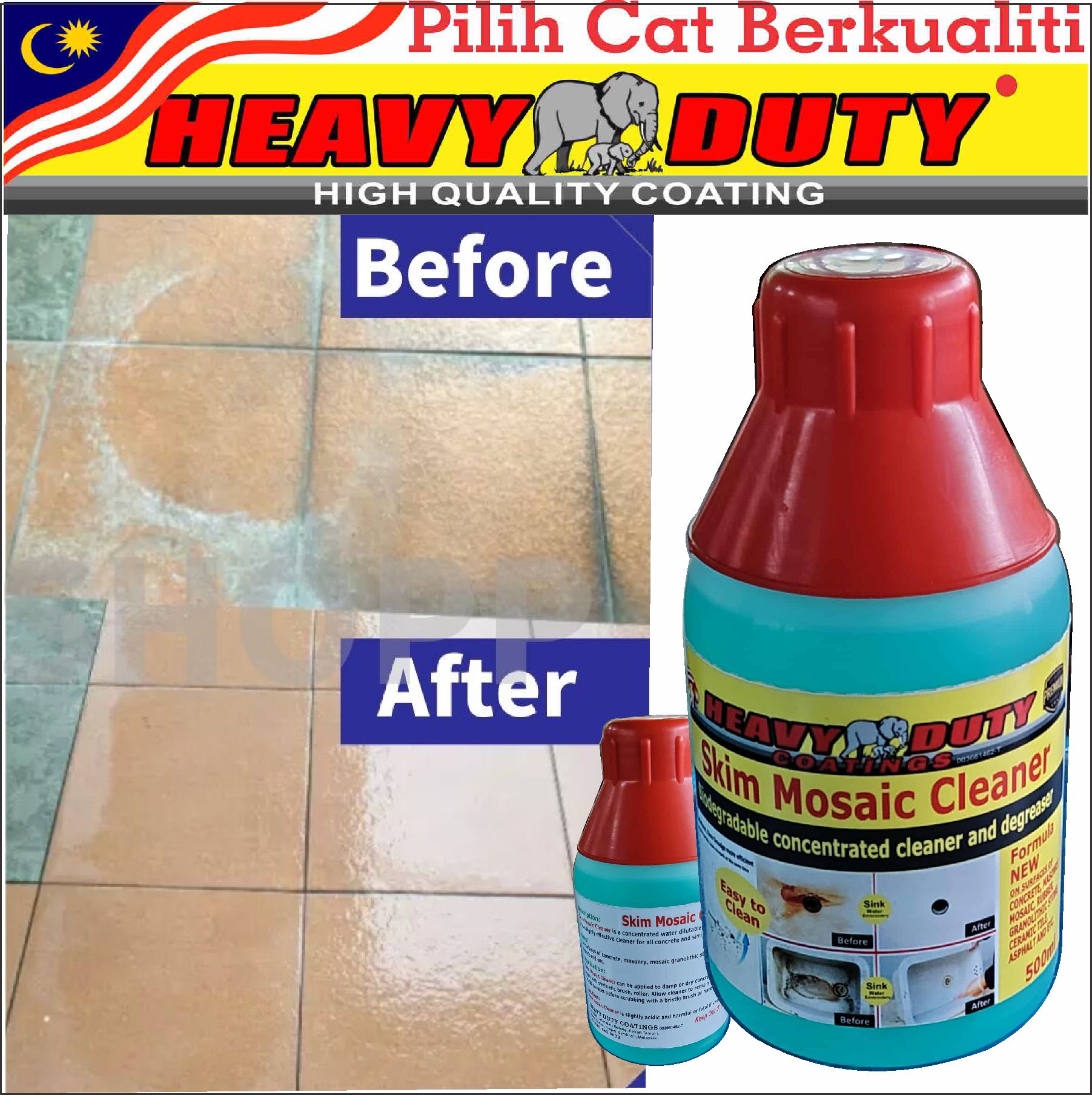 Acid Stain Remover 500ML ( SKIM MOSAIC CLEANER ) HDMulti Purpose ...