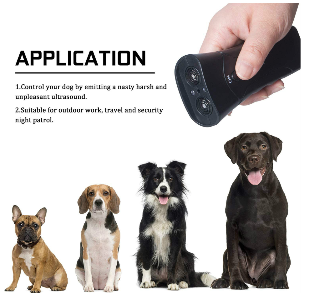 Dog Repeller Ultrasonic Dog Chaser Portable Pet Repellent Device Anti ...