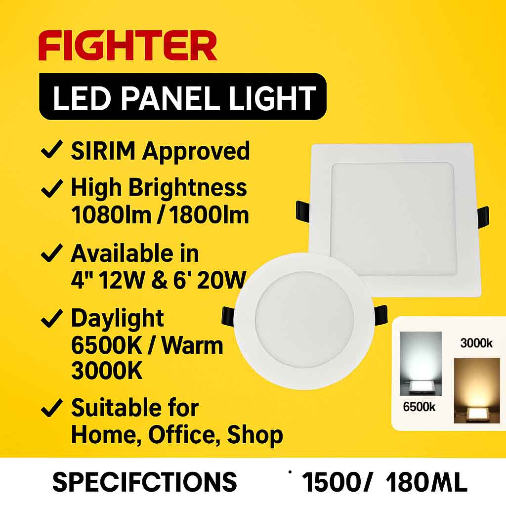 FIGHTER LED DOWNLIGHT LAMPU CEILING 4”12W | 6” 20WATT (6500K) LAMPU LED ...