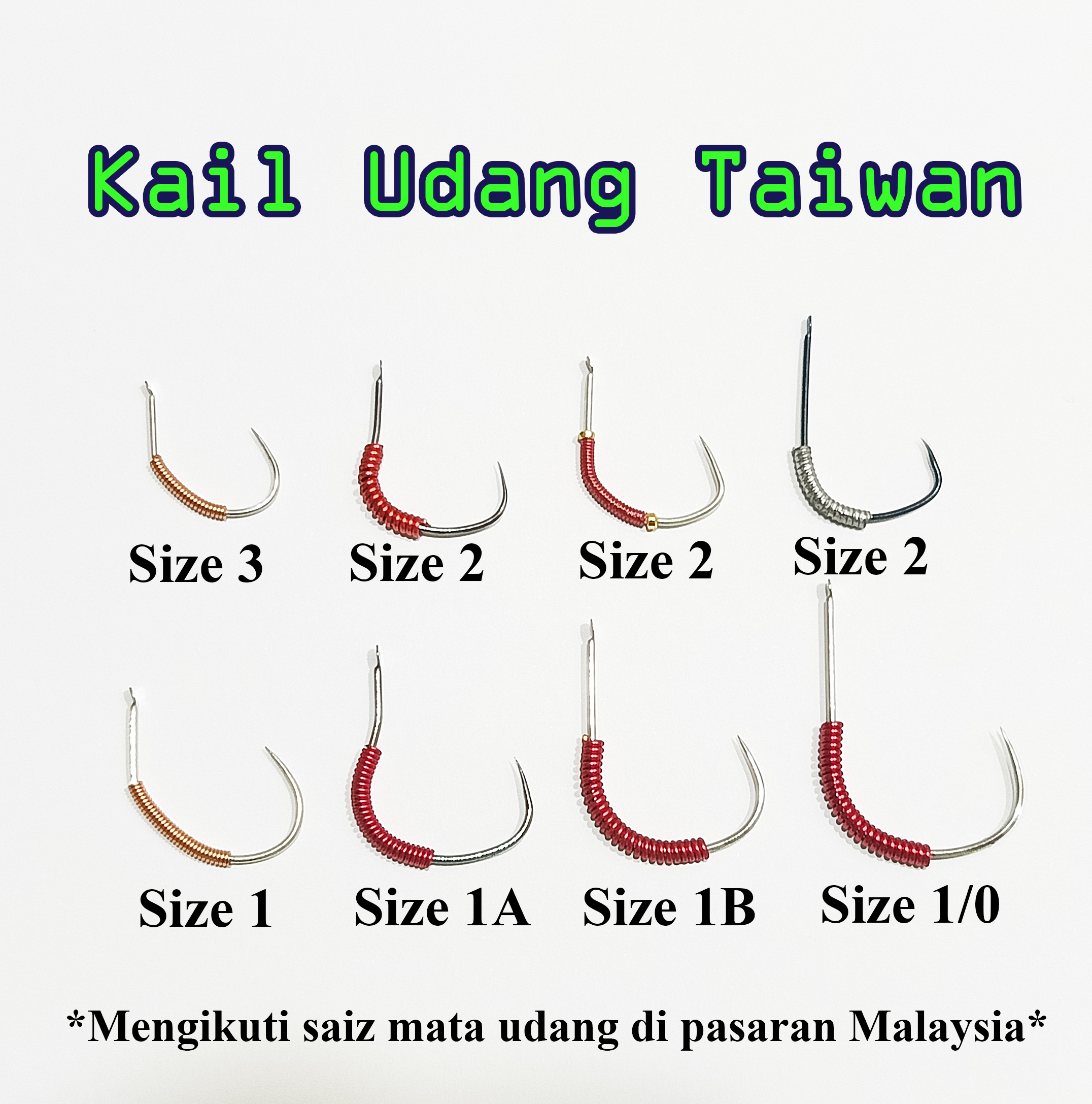 Mata Kail Udang Galah Udang Harimau Siap Batu Prawn Hook with Sinker ...