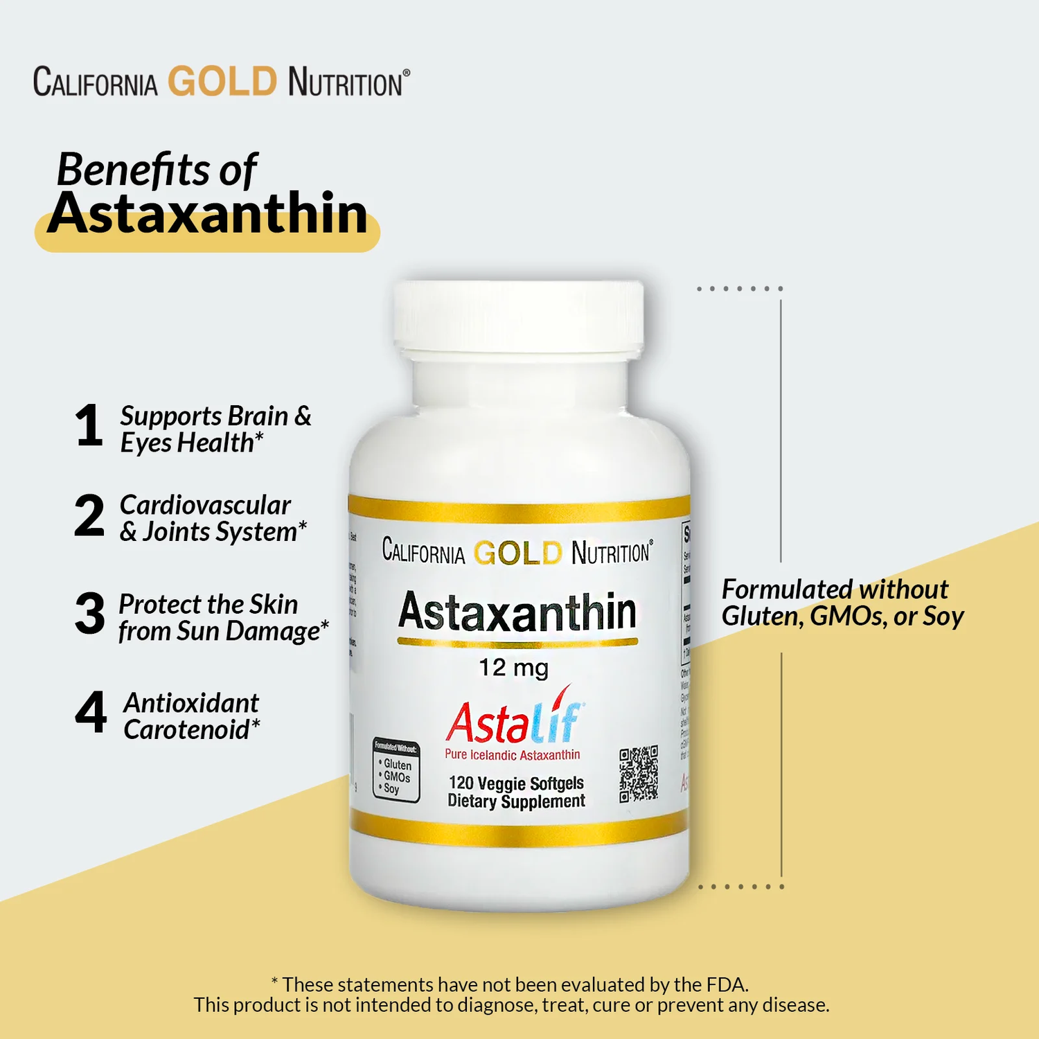 California Gold Nutrition Astaxanthin,Carotenoid,AstaLif Pure Icelandic ...