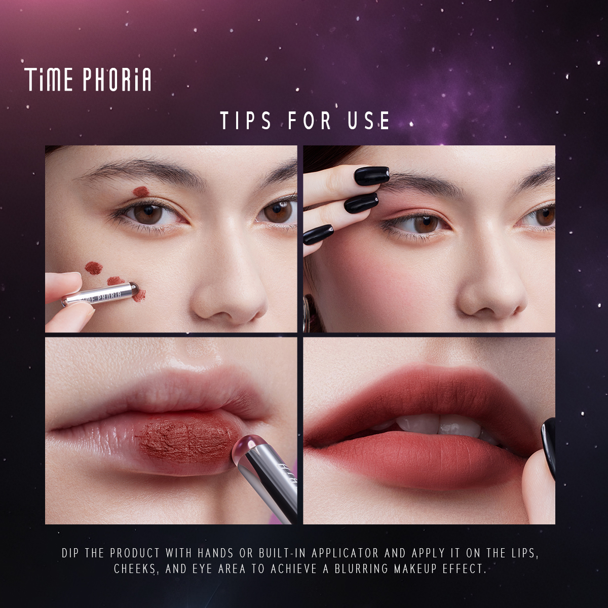 TIME PHORIA - Orbita Lip And Cheek Blurring Pot Lipstick Lip Matte 3 In ...