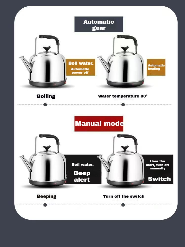 15L electric kettle large capacity stainless steel boiling whistle ...
