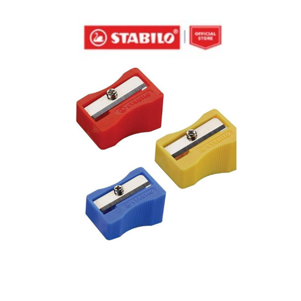 BOX of 24 PCS STABILO Jumbo Sharpener Assorted Colours Red/Blue/Yellow ...