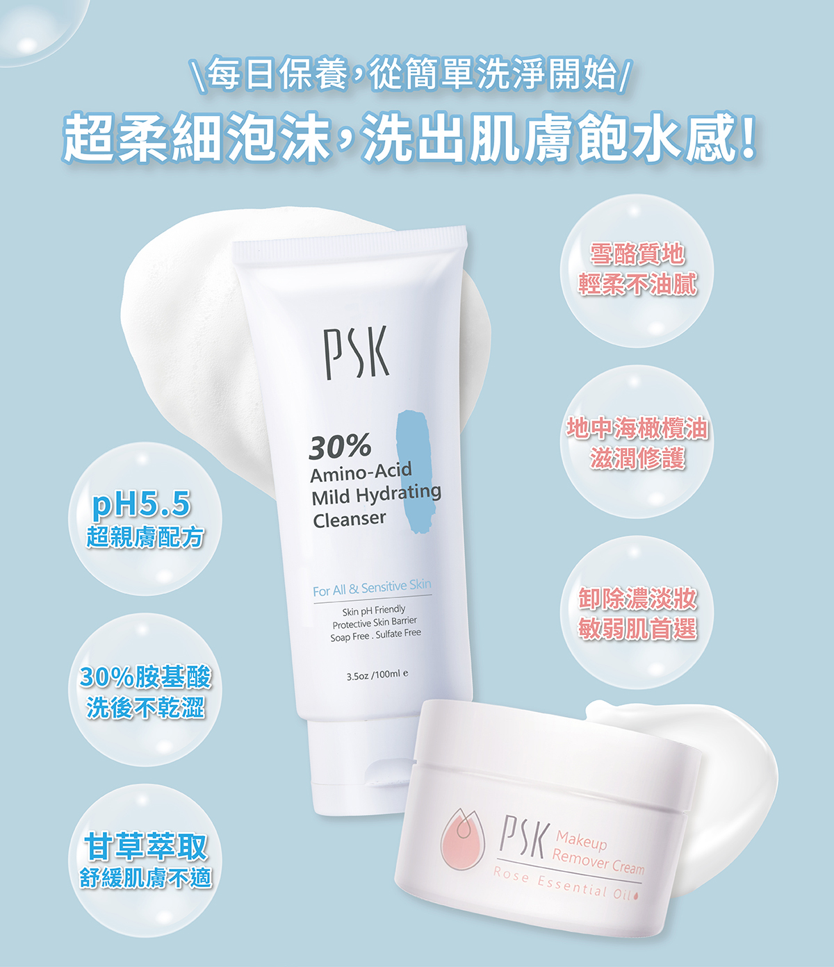 PSK Skincare & Makeup |Physical Suncream 15ml+Hydrating Cleanser 15ml ...