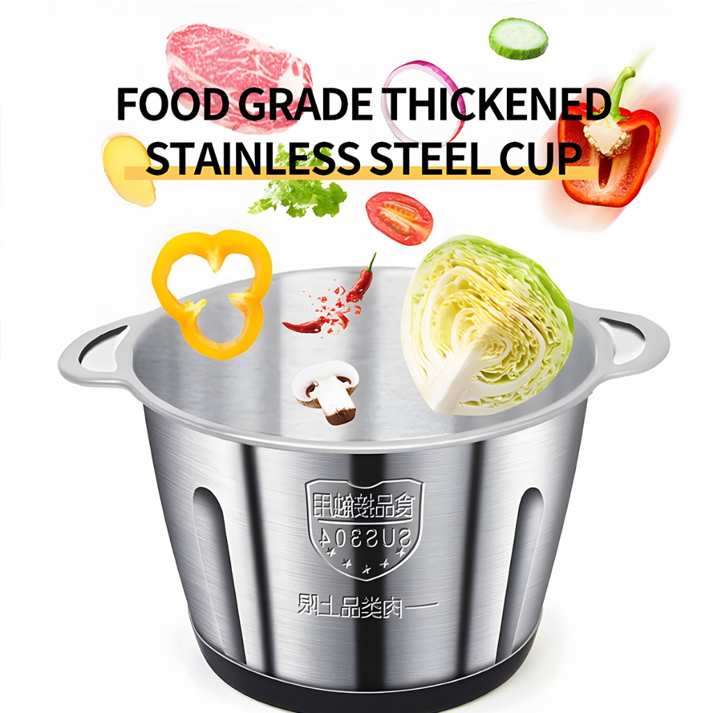 Stainless Steel 250w 2L Electric Chopper Meat Grinder Mincer Pengisar ...