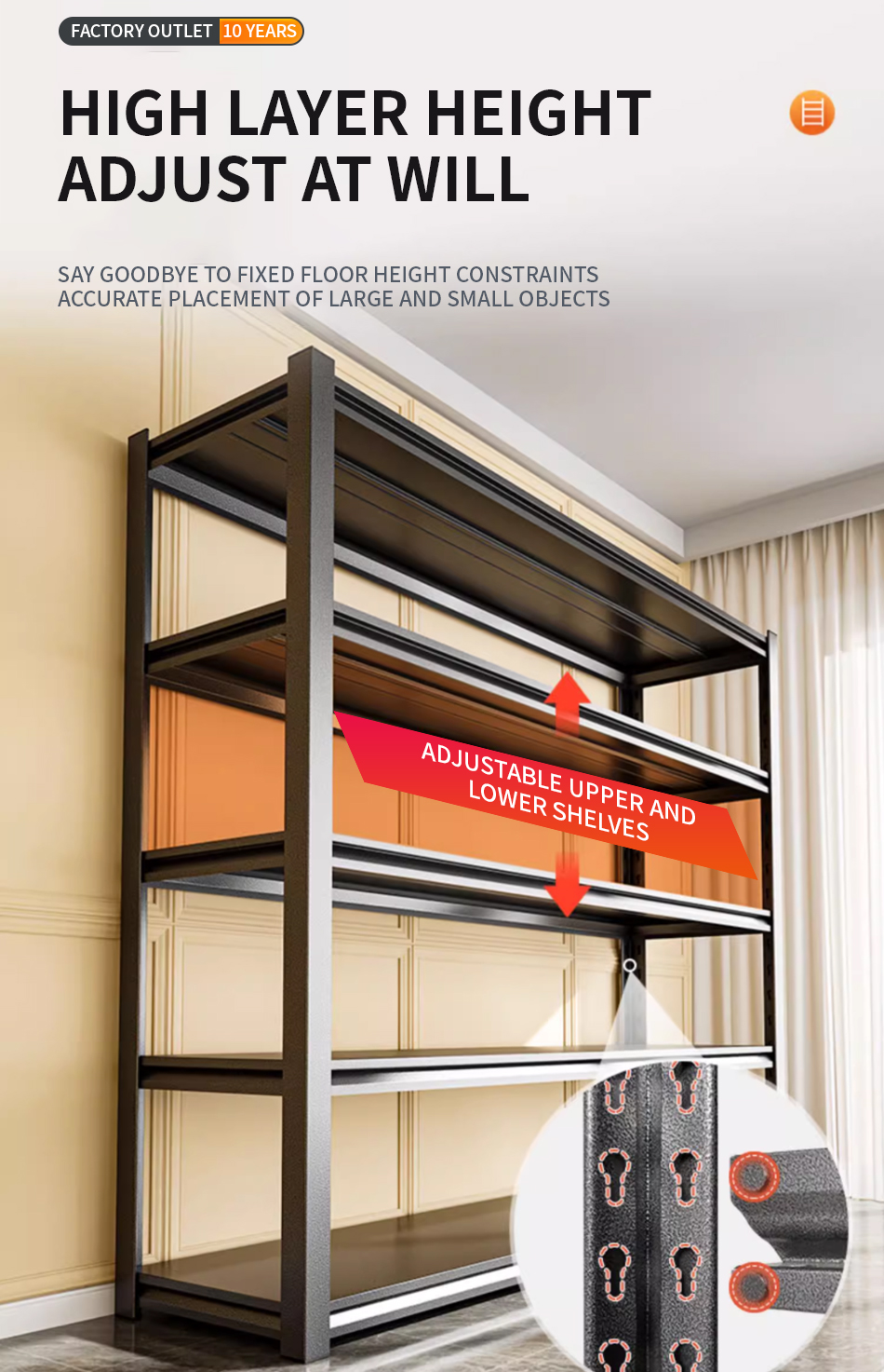 TAVA 3/4/5Tier Heavy duty full metal shelf （boltless） rack rak besi ...