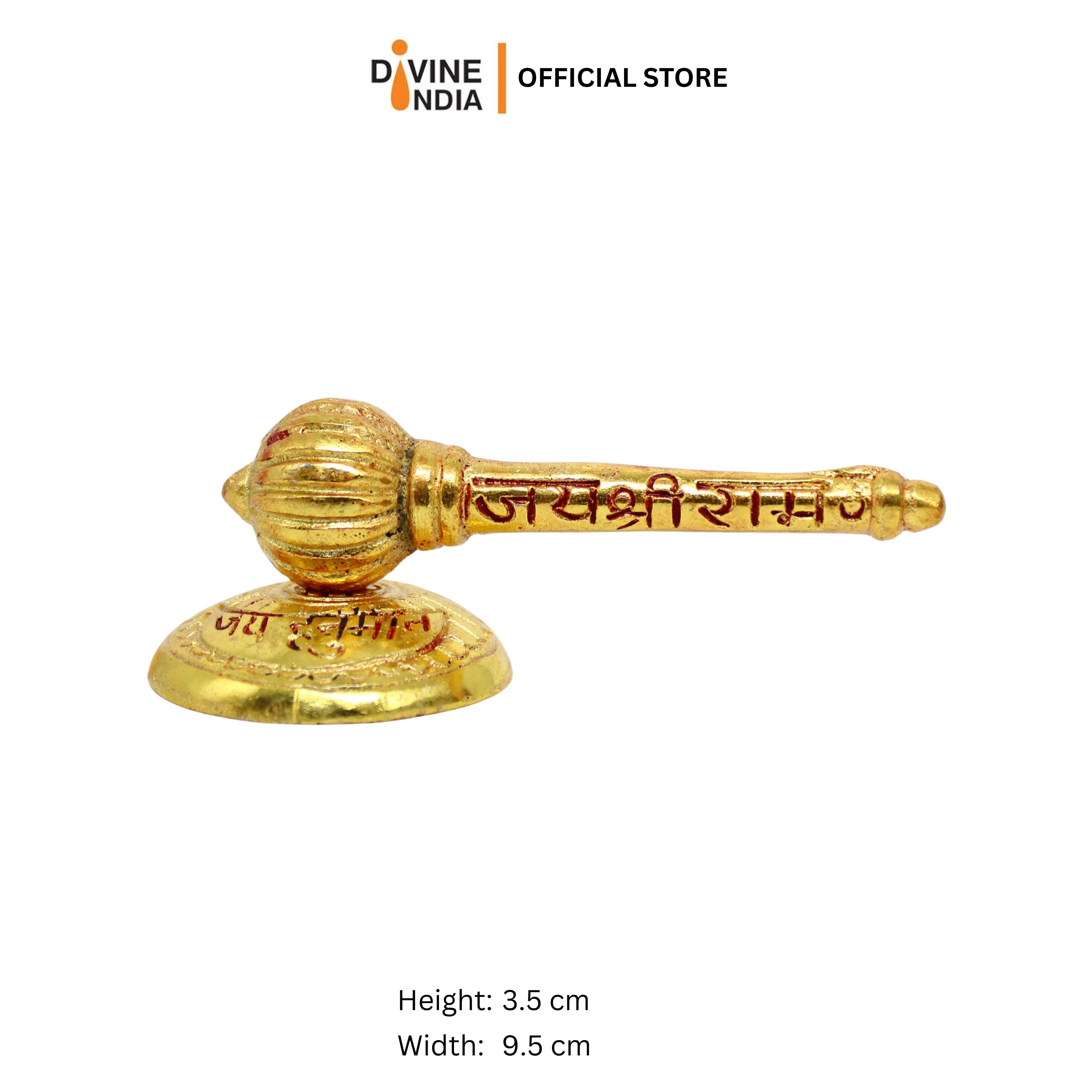 Hanuman Ji Big Gada with Jai Shree Ram Engraving Idol for Mandir Pooja ...
