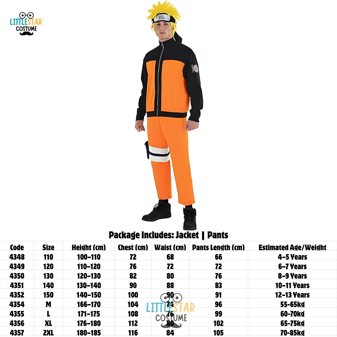 Anime Naruto Cosplay Outfit with Wig & Accessories Set – Ninja Costume ...