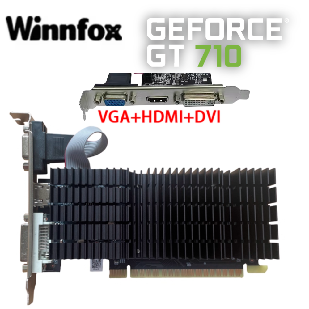 Winnfox NVIDIA GeForce GT 710 2GB DDR3 Silent Low Profile Graphics Card ...