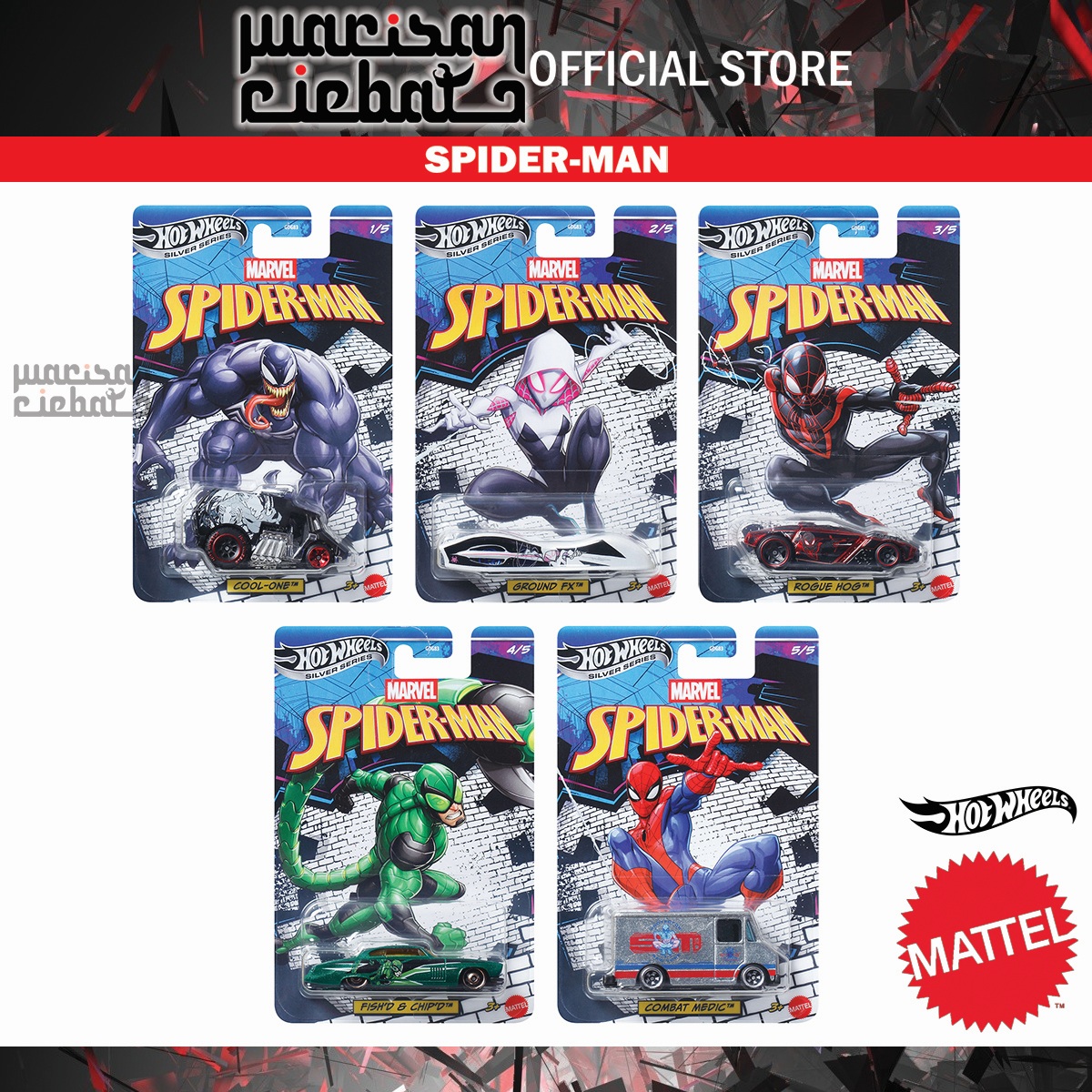 Hot Wheels 2026 Spider-Man (Set of 5) | Shopee Malaysia