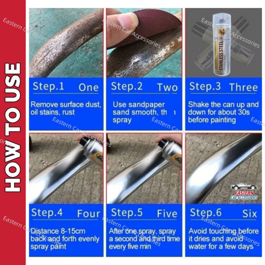 350ml Chrome Spray Paint Rust Remover Stainless Steel Paint No Rush ...