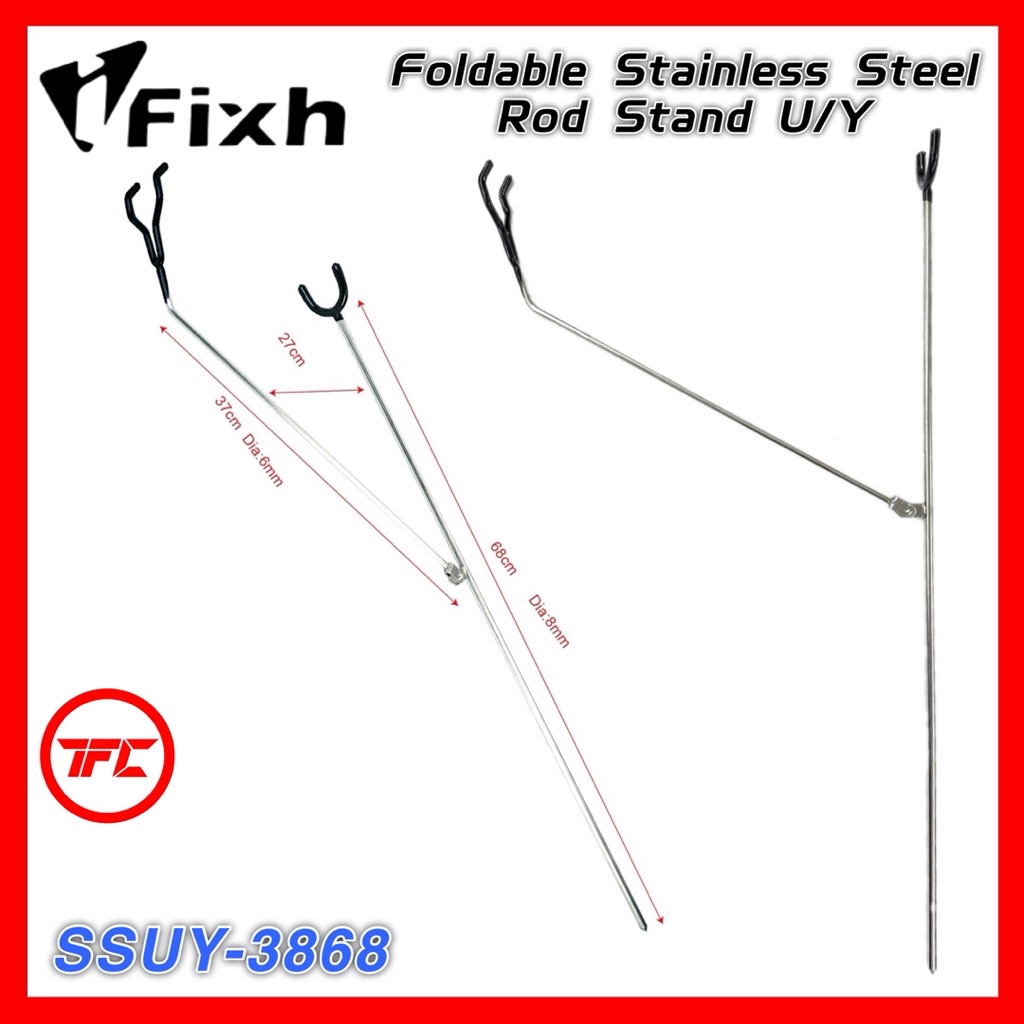 I-FIXH Foldable Stainless Steel Rod Stand Pancang Kolam U V Shape ...