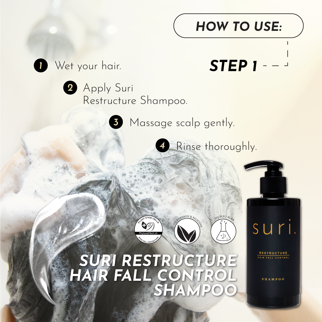 SURI Restructure Hair Fall Control Shampoo (300ml) Anti Hair Loss ...