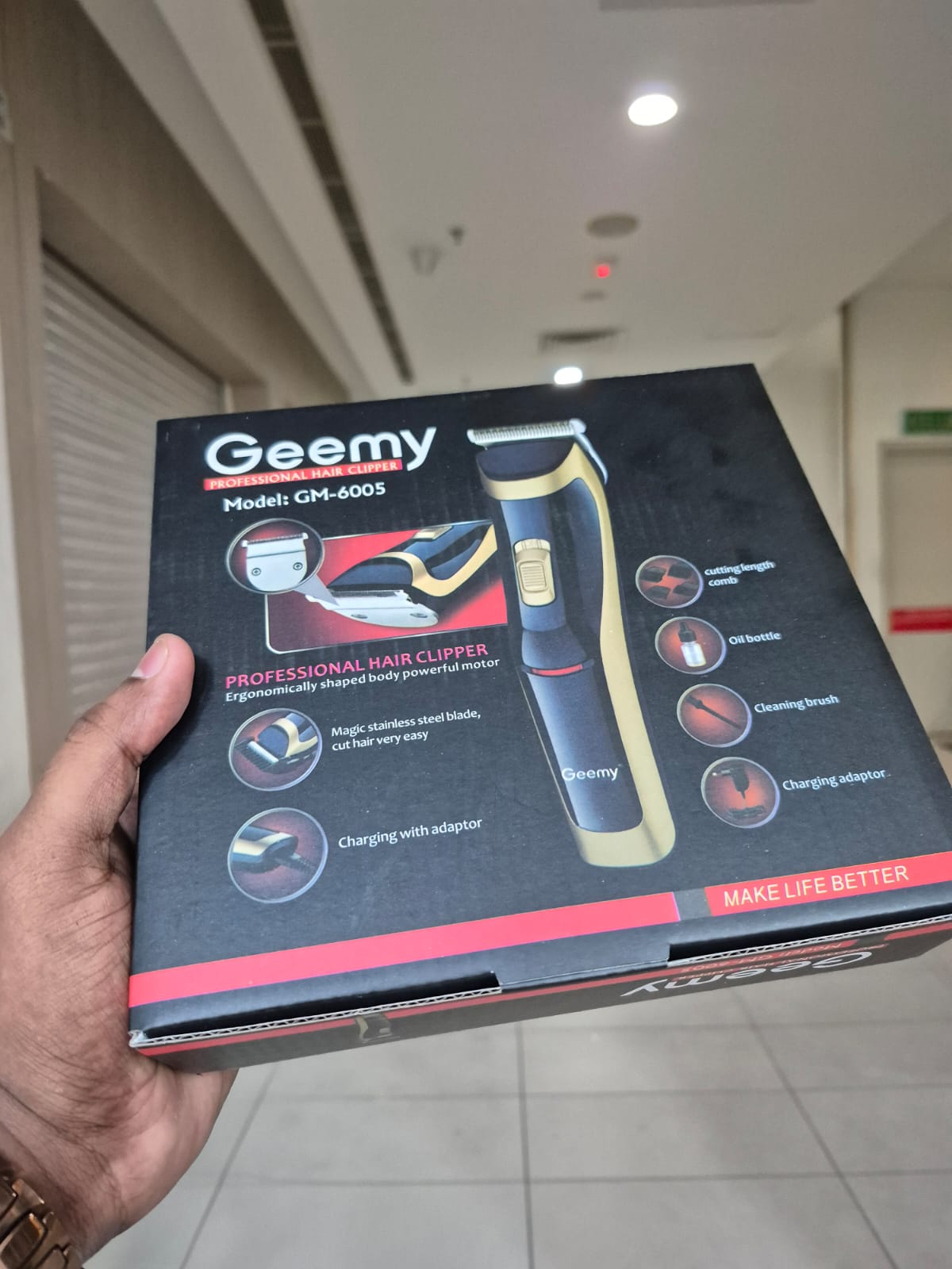 Original Geemy GM-6005 Rechargeable Hair Clipper Professional Hair ...