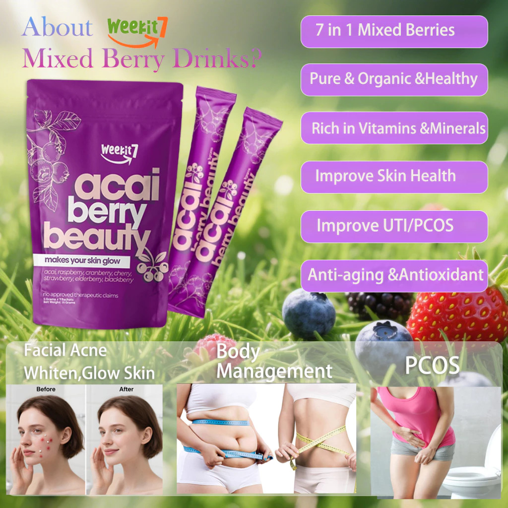 FDA Weekit7 Healthy Drinks,Organic Acai Berry Powder,Acai Berry Beauty ...