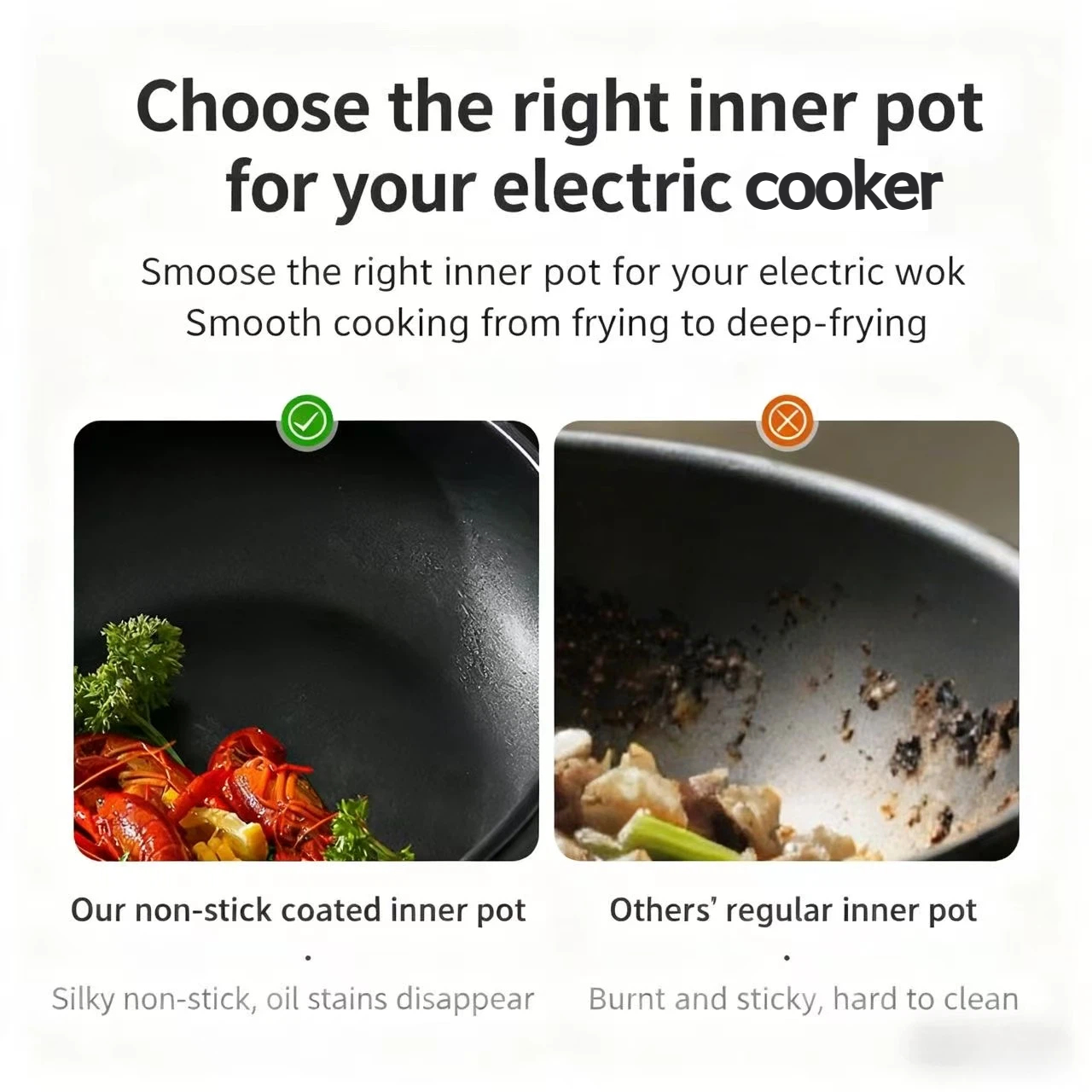 Electric Cooker 5L Frying Pan Multifunctional Periuk Pot with Steamer ...
