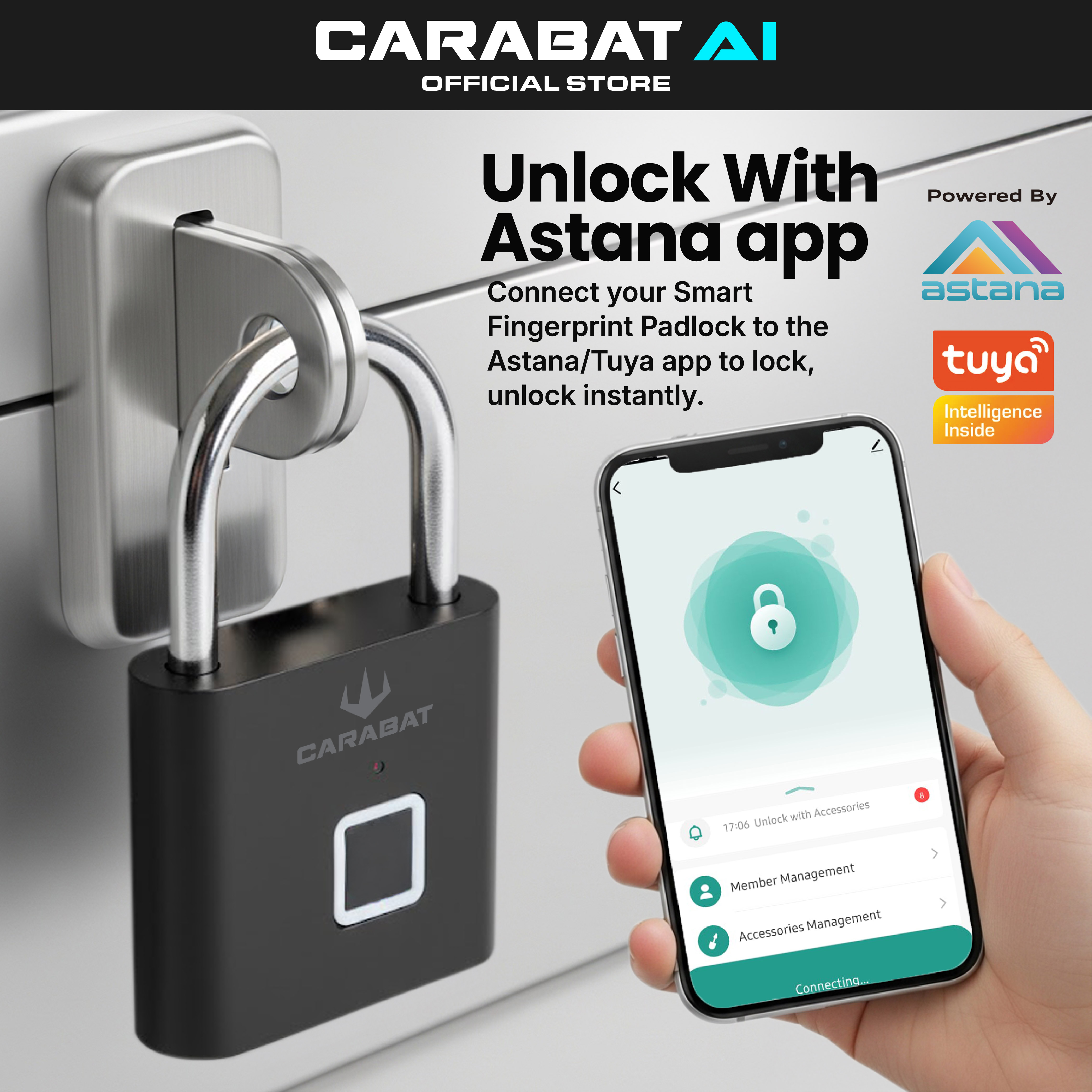 Smart Fingerprint Cabinet Lock | Hidden Lock | Fingerprint & App ...