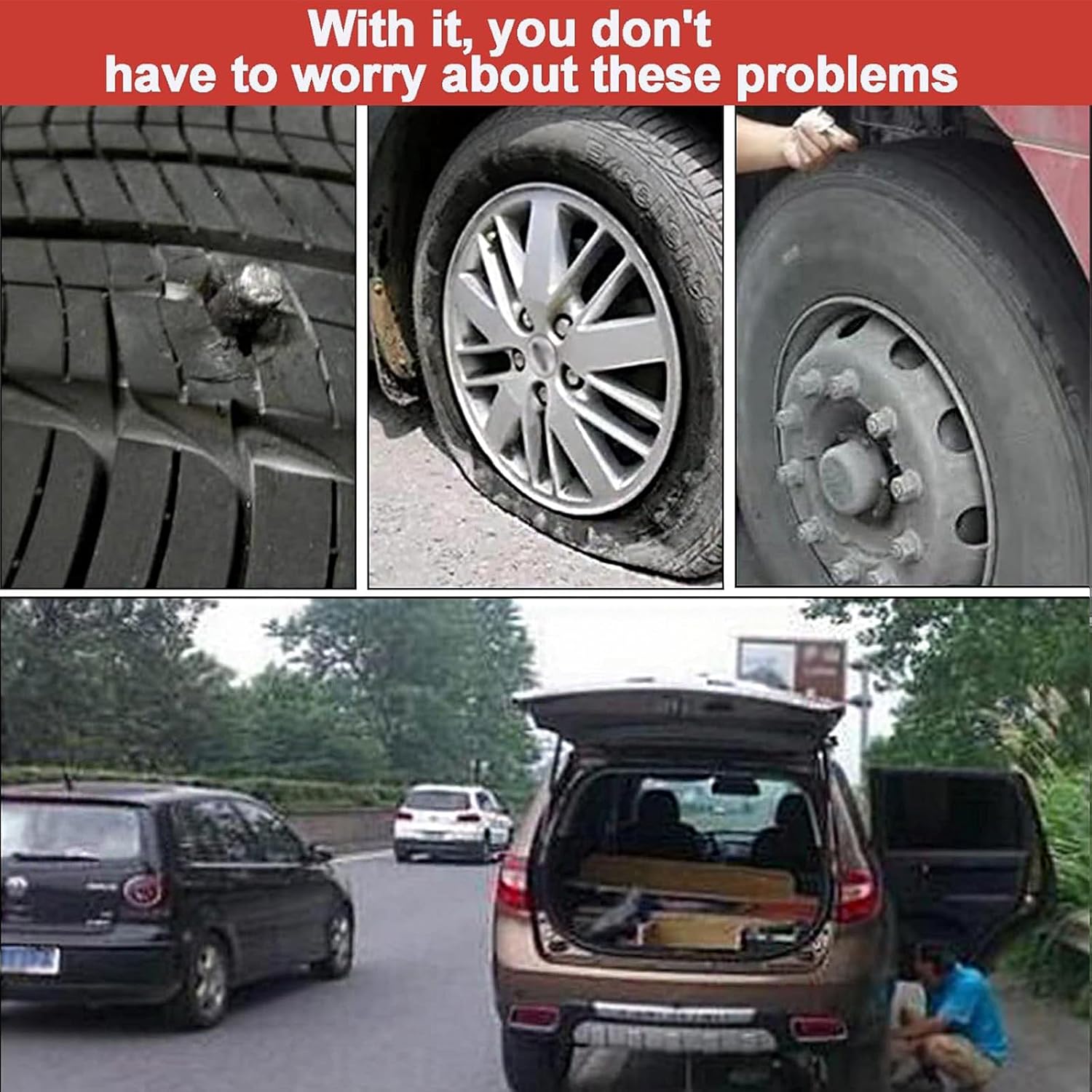 BMY Tire Puncture Repair Rubber Strips. Tire Seal String Tubeless Tyre ...