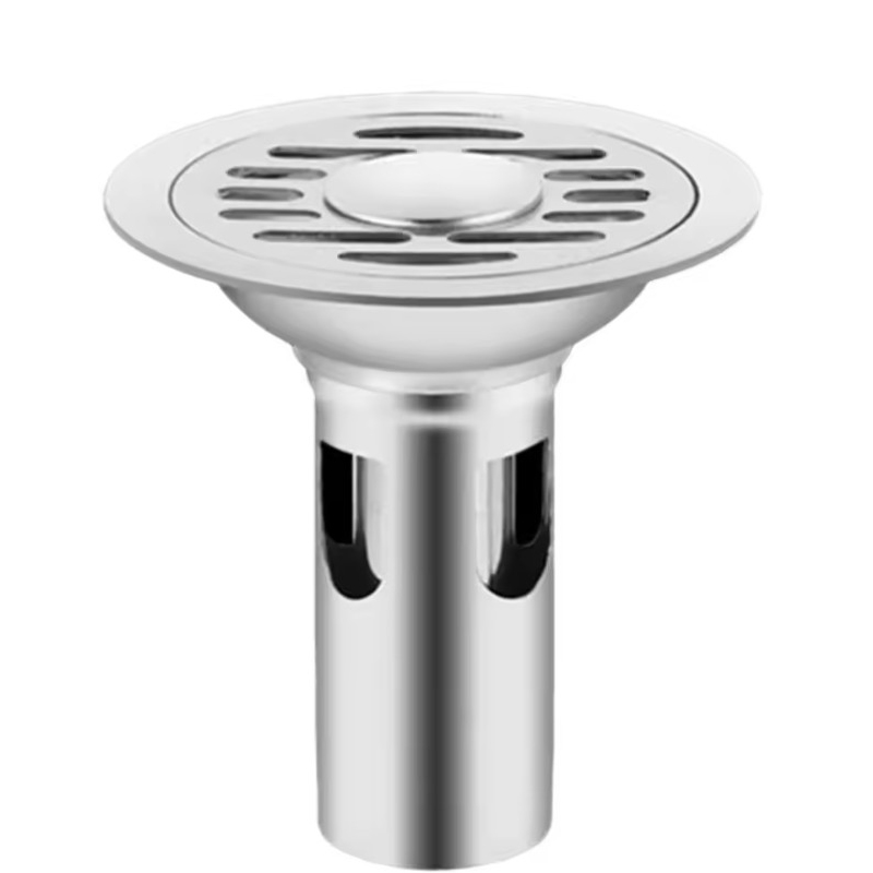10cm Stainless Steel Round Floor Drain With Grid Grate Cover Bathroom ...