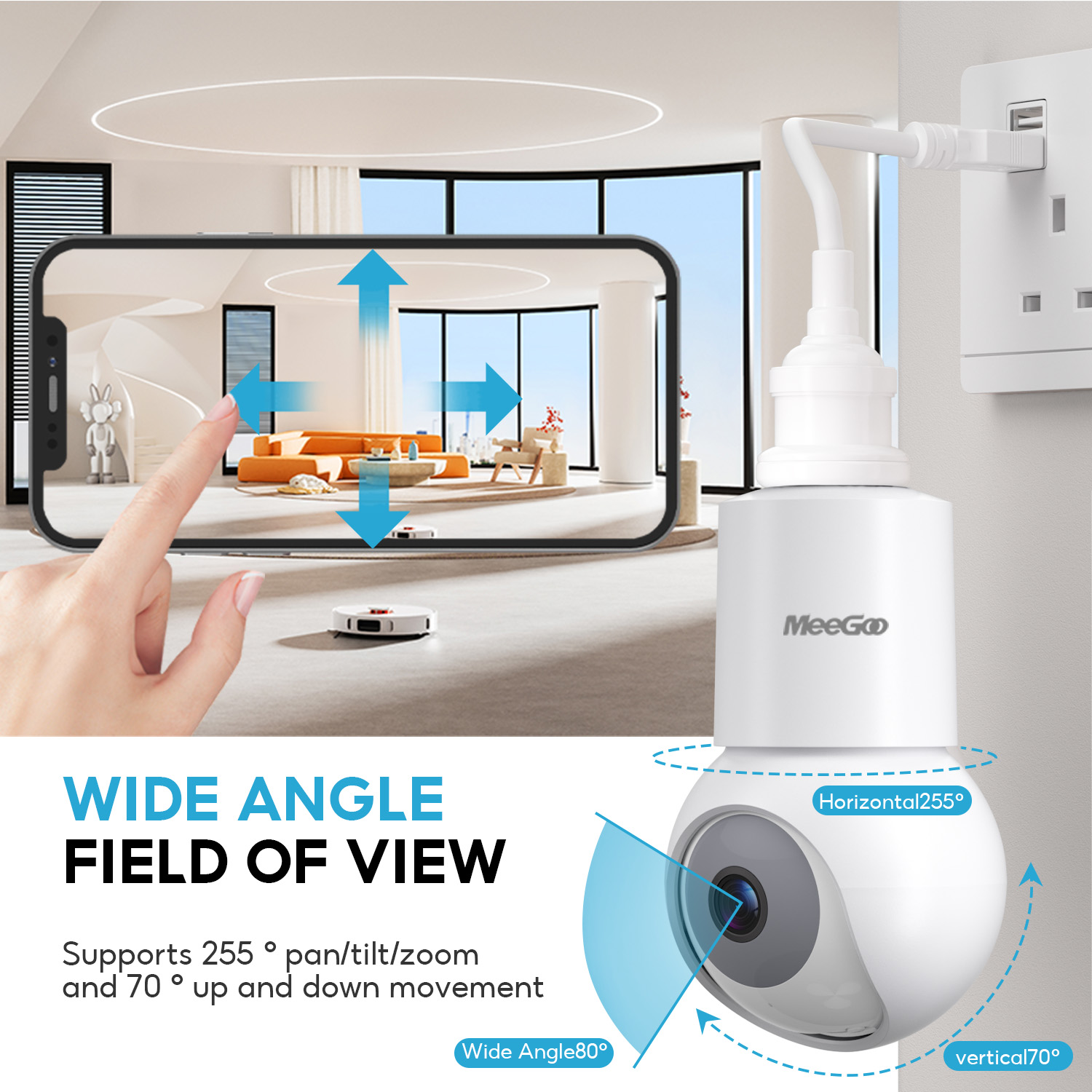 MeeGoo WiFi Smart CCTV Home IP Security Cameras 4MP HD Full Color Night ...