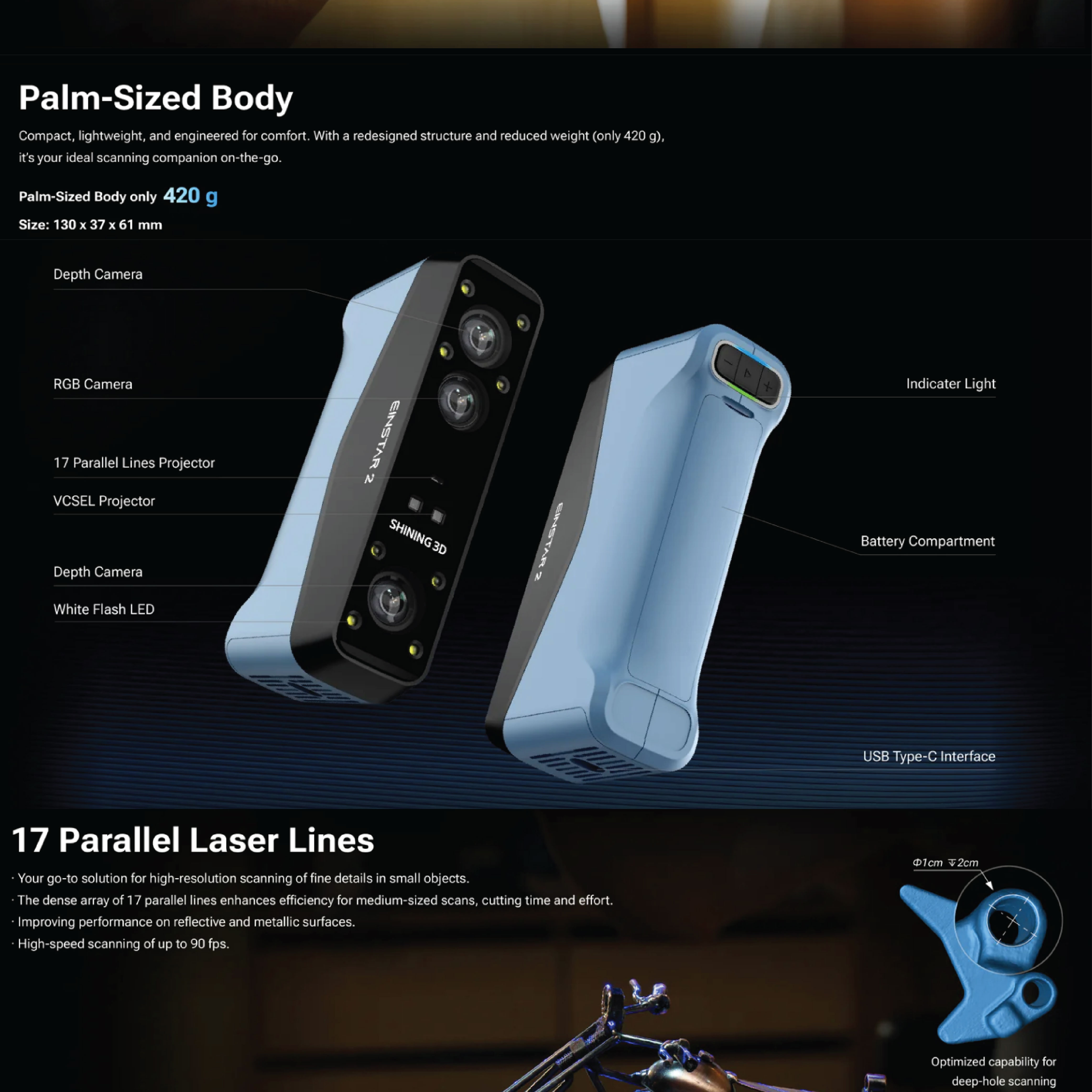 Einstar 2 Hybrid Light Source / Wireless / Full-Color Capture Palm ...