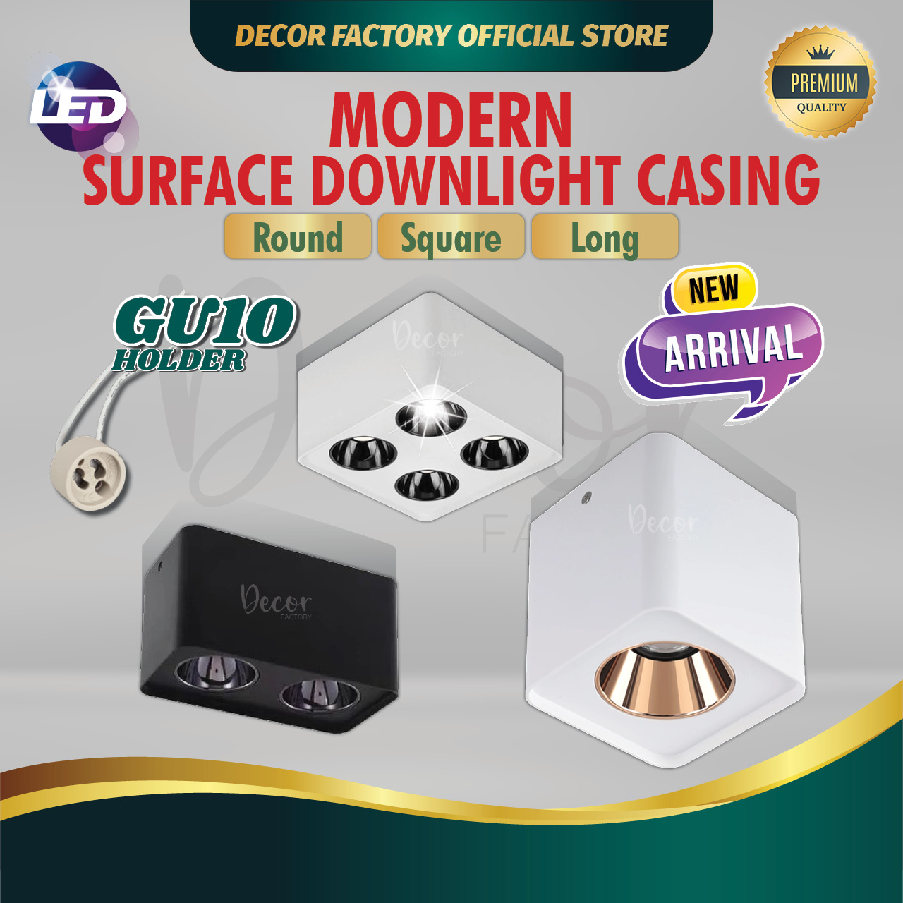 [CASING ONLY] 🔥Modern Surface Downlight Eyeball Fitting GU10 Holder Eye ...