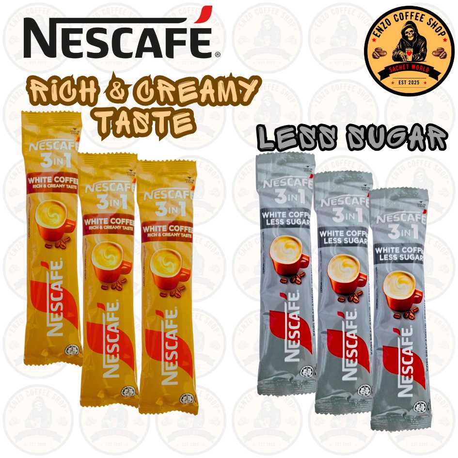 Nescafe Kedah White Coffee - 3in1 Creamy & 2in1 Less Sugar - Instant ...