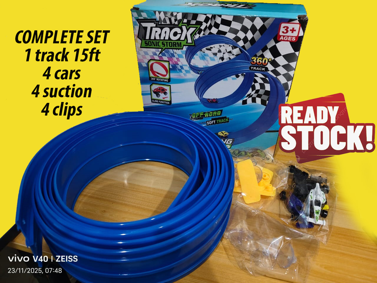 Trek Lumba Kereta 5 Meter Set Racing Track DIY + 4 Die-Cast Flexible ...