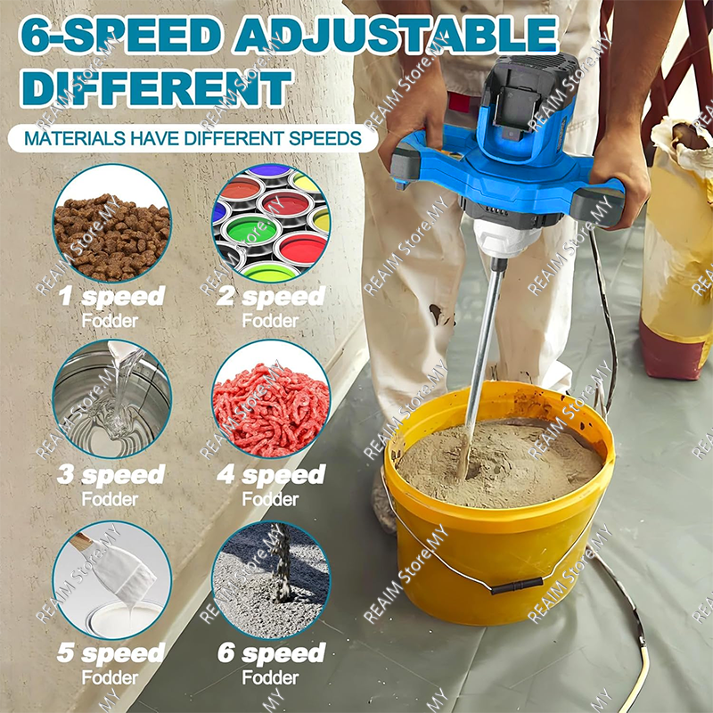 REAIM Handheld Electric Cement Paint Mixe Concrete Mixer Soil Mixer ...
