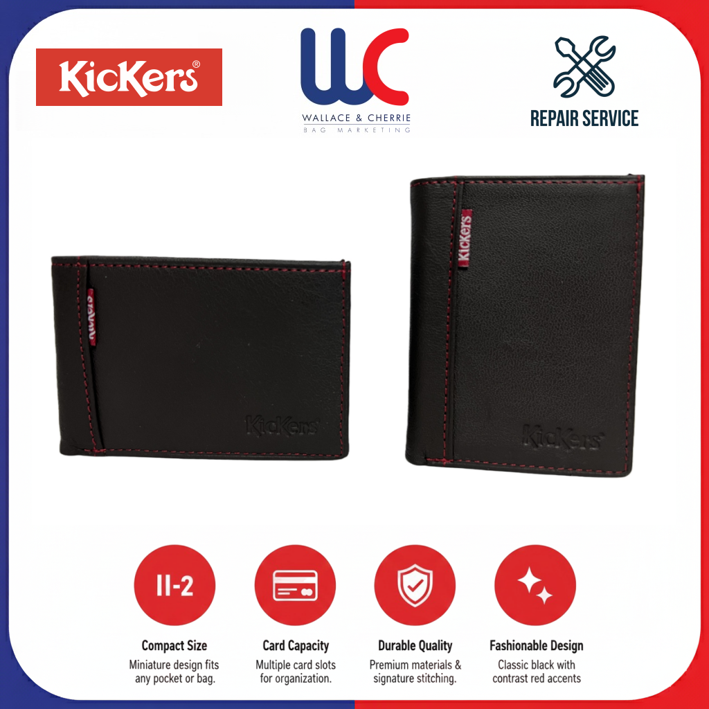 Kickers Genuine Leather Card Holder Small Purse Mini Wallet Dompet ...