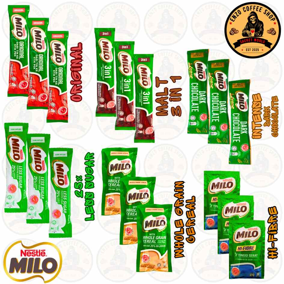 MILO MALT CHOCOLATE INSTANT DRINK ORIGINAL, EXTRA MALT, DARK CHOCOLATE ...