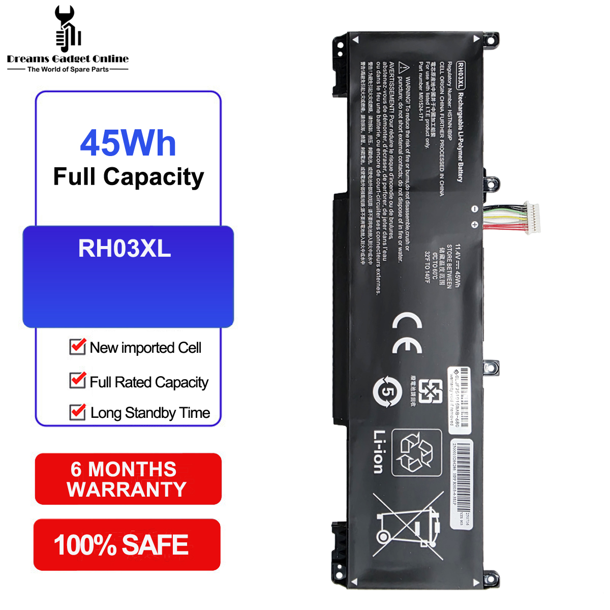 HP Laptop Battery RH03XL 45Wh for HP ProBook 430 440 450 G8 455 630 640 ...