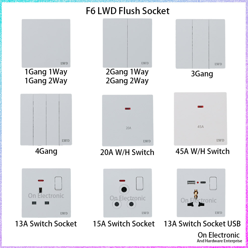 F6 Flush Switch and Switch Socket 13A 20A | Shopee Malaysia