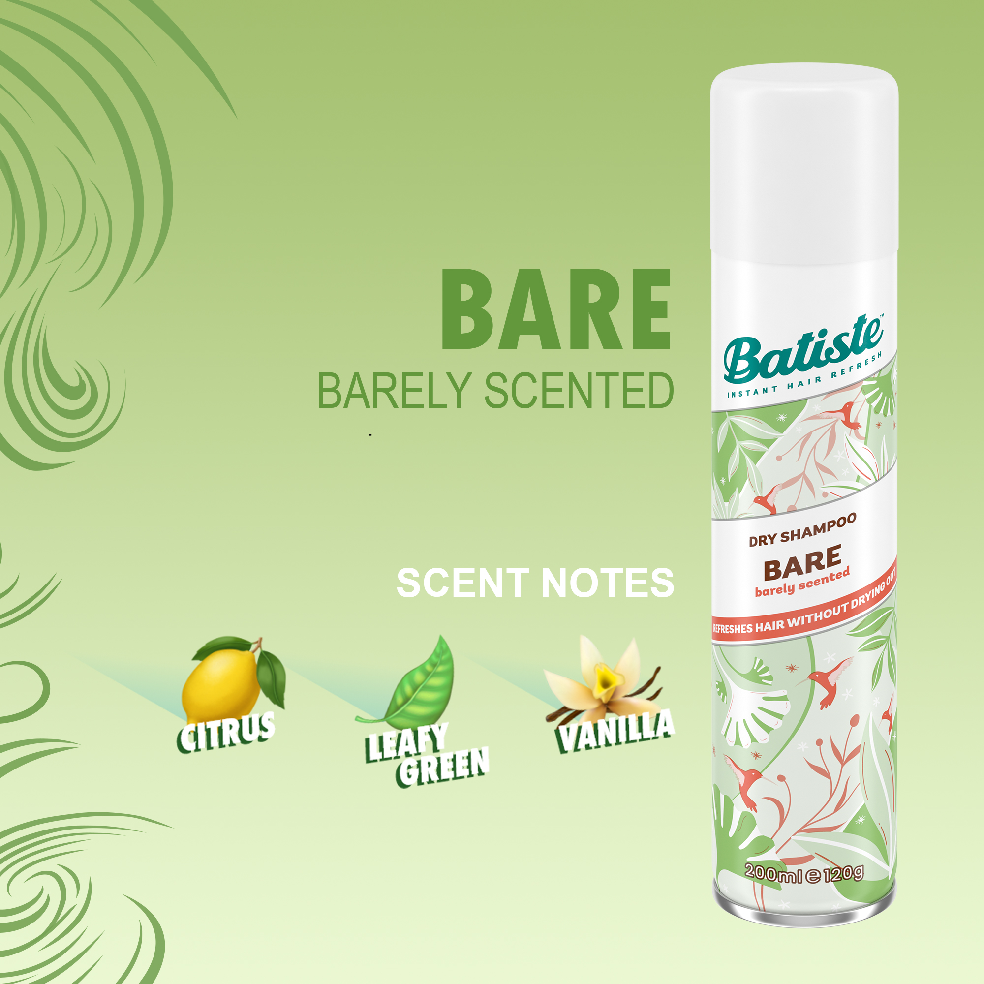 Batiste Instant Hair Refresh Dry Shampoo Bare 200ml (Expiry: 11/11/2026 ...