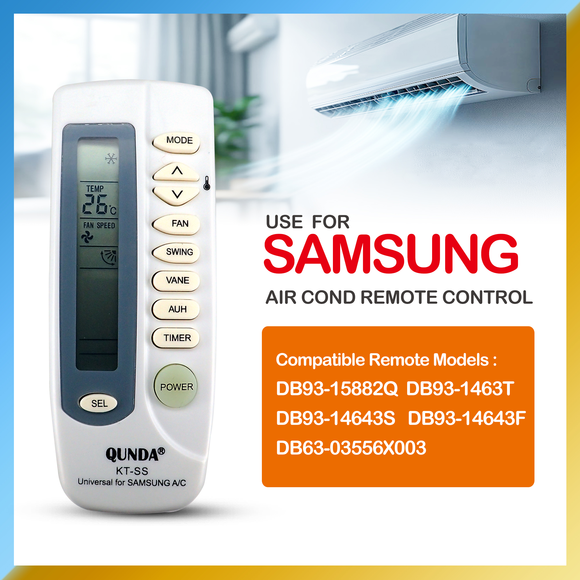 SAMSUNG Air Cond Remote SAMSUNG Replace for SAMSUNG Air Conditioner KT ...