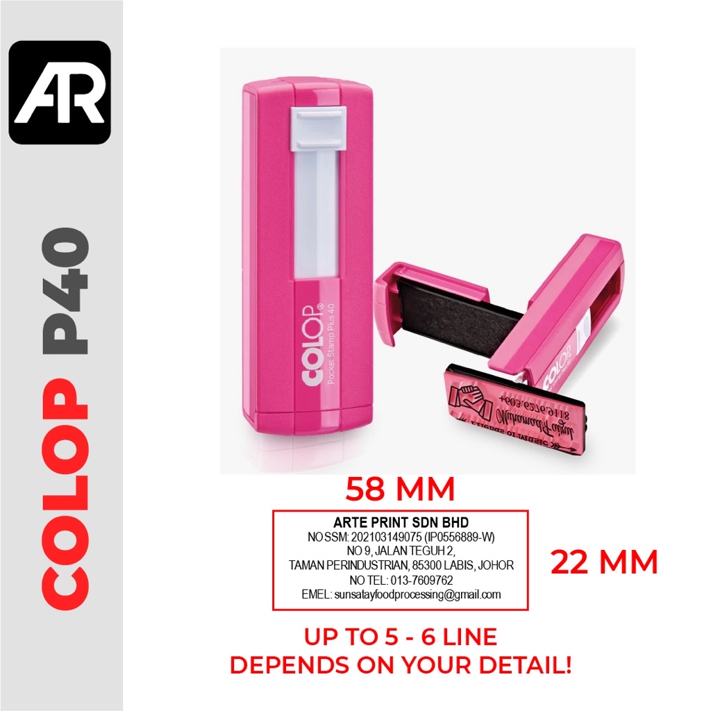 *SAME DAY POS* Rubber Stamps COLOP Self-Inking Pocket Stamp Plus 20 ...