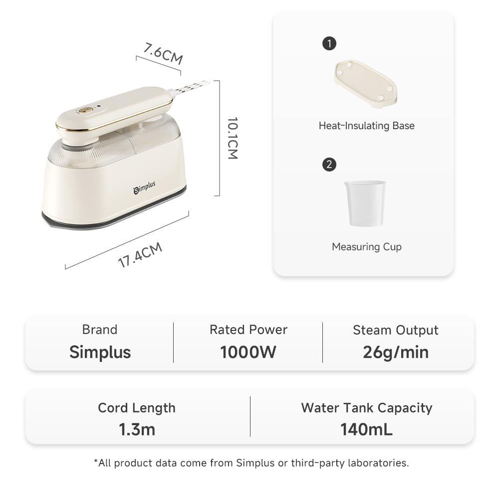 Simplus Steam Iron丨1000W丨Dry & Steam Dual Use丨180° Rotatable Handle丨 ...