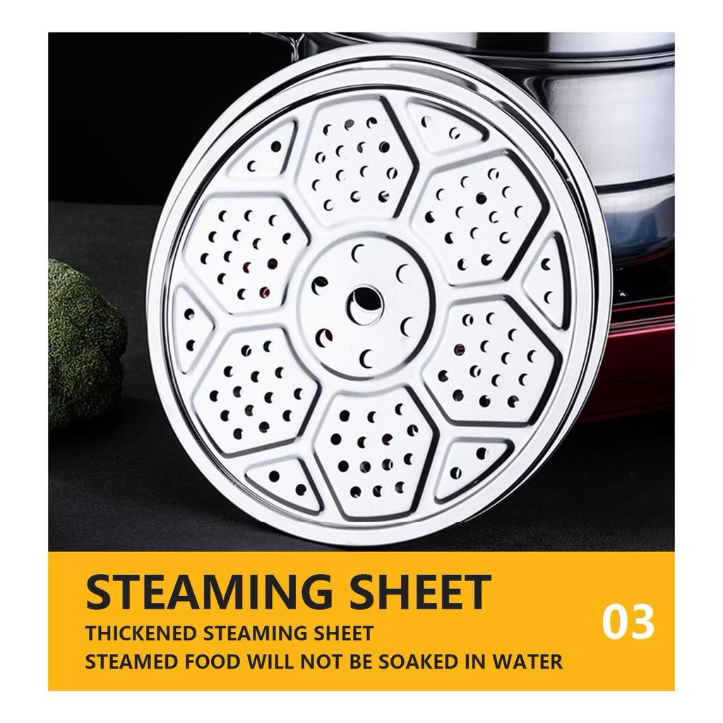 34cm 3 Layers 304 Stainless Steel Steam Pot Steamer Cookware Periuk ...