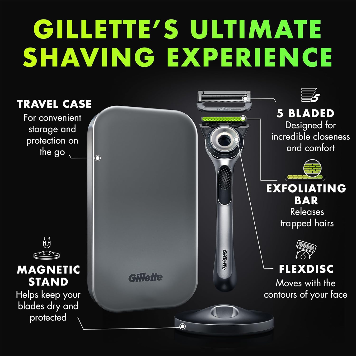 Gillette Labs Razor for Men with Exfoliating Bar - 1 Handle, 3 Razor ...